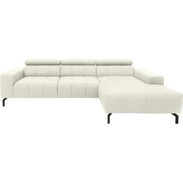Ecksofa DOMO collection "Cunelli tolle Sitzn&auml;hte als Designelement, fester Sitzkomfort, L-Form", wei&szlig;, B:292cm H:79cm T:175cm, Lederlook;100% Polyurethan, Sofas, Ecksofa, whlw. verstellbare Kopfteile, passend f&uuml;r g&auml;ngige Saugroboter