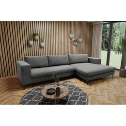 Ecksofa DOMO collection "Modica, zeitlos und elegant, L-Form", grau, B:329cm H:83cm T:173cm, 100% Polyester, Sofas, Ecksofa, Auch in Cord, Fu&szlig;h&ouml;he passend f&uuml;r g&auml;ngige Saugroboter