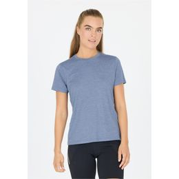 Funktionsshirt Endurance "Alvaly", Herren, Gr. 40, grau (blau, meliert), 95% Polyester, 5% Elasthan, unifarben, kurz, Rundhals, Shirts Funktionsshirt, im simplen Design mit Quick Dry-Technologie