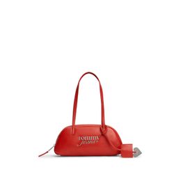 Schultertasche Tommy Jeans "TJW BOLD SHOULDER BAG", M&auml;dchen, Gr. B/H/T: 28cm x 12,5cm x 6cm, rot, Lederimitat, Taschen Schultertasche, Damen Handtasche, Umh&auml;ngetasche mit plakativem Logo
