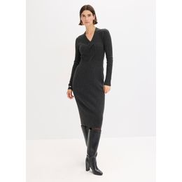 bonprix Strickkleid mit Wollanteil, grau, Gr.52/54 (XXL), zeitloses Strickkleid mit Wollanteil, aus Wolle