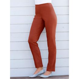 Dehnbund-Hose Stehmann, Damen, Gr. 255, Extrakurzgr&ouml;&szlig;en, braun (zimt), 72% Viskose, 25% Polyamid, 3% Elasthan, unifarben, lang, Hosen