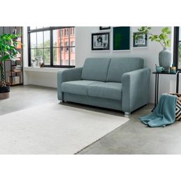 Ecksofa Home Affaire "Lazio modern und bequem, schmale Armlehnen, tolle Detailverarbeitung", gr&uuml;n (mint), B:159cm H:88cm T:87cm, 100% Polyester, Sofas, Ecksofa, mit 2 Einzelausz&uuml;gen als L&auml;ngsschl&auml;fer