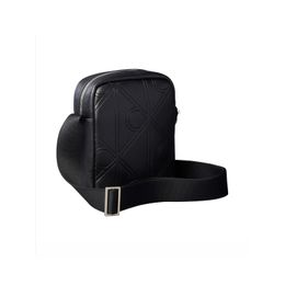 Umh&auml;ngetasche Calvin Klein "EMBLEM AOP EMBOSS REPORTER", Herren, Gr. B/H/T: 16cm x 20cm x 6,5cm, schwarz, Lederimitat, unifarben, Taschen Umh&auml;ngetasche, Schultertasche, Body Bag mit Au&szlig;enfach