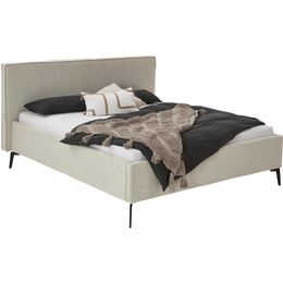 Meise M&ouml;bel Polsterbett MEISE.M&Ouml;BEL "Riva II", beige (greige, greige), B:185cm L:216cm, Betten, Polsterbett, mit schwarzen Metallf&uuml;&szlig;en, wahlweise mit Bettkasten