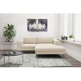 Ecksofa DOMO collection "Modica kompakt und elegant, Breite 244, L-Form", beige (creme), B:244cm H:83cm T:173cm, 100% Polyester, Sofas, Ecksofa, Auch in Cord, Fu&szlig;h&ouml;he passend f&uuml;r g&auml;ngige Saugroboter