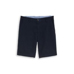Tom Tailor Herren Jacquard Chino Shorts aus Baumwolle, blau, Uni, Gr. XL