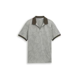 Tom Tailor Herren Jacquard Poloshirt mit Muster, gr&uuml;n, Gemustert, Gr. XXL