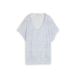 Tom Tailor Damen Crinkle T-Shirt mit Muster, wei&szlig;, Gemustert, Gr. M