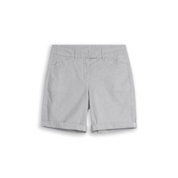 Tom Tailor Damen Chino Bermuda Shorts, schwarz, Gestreift, Gr. 42