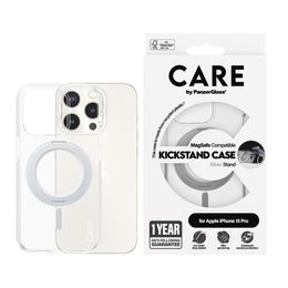 CARE BY PANZERGLASS Handyh&uuml;lle "Kickstand Case mit MagSafe f&uuml;r Apple iPhone 15 Pro", transparent, B:11cm H:2cm T:19,5cm, H&uuml;llen, Backcover, Schutzh&uuml;lle, Handyschutzh&uuml;lle, Case, Schutzcase, sto&szlig;fest