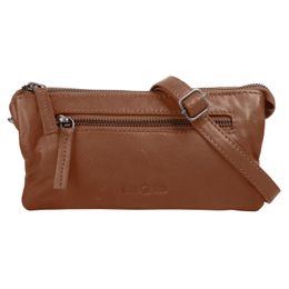 Umh&auml;ngetasche wouwou, Damen, Gr. B/H/T: 22cm x 11cm x 4cm onesize, cognac, Leder, leicht gl&auml;nzend, unifarben, Taschen Umh&auml;ngetasche, echt Leder