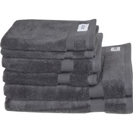 Sch&ouml;ner Wohnen Kollektion Handtuch Set "Cuddly", grau (anthrazit), 6 Stk., Frotteevelours, Frotteevelours, Obermaterial: 100% Baumwolle, SCH&Ouml;NER WOHNEN-KOLLEKTION, Handt&uuml;cher, schnell trocknende Airtouch-Qualit&auml;t