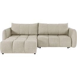 Ecksofa exxpo - SOFA FASHION "Livonia, B/T: 260/187, modern & praktisch f&uuml;r kleine R&auml;ume", cappuccino, B:260cm H:87cm T:187cm, Sofas, Ecksofa, Mit Bettfunktion & Bettkasten,hoher Sitzkomfort,inkl. Steppung, L-Form