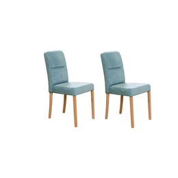 4-Fu&szlig;stuhl Home Affaire "Laros", blau (t&uuml;rkis mercury 133, dekor eiche ontario), B:43cm H:91cm T:58cm, Massivholz, St&uuml;hle, Massivholzgestell