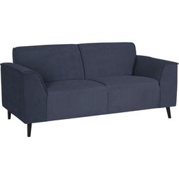 2-Sitzer DOMO collection "Amora moderne Formensprache, tolle Verarbeitungsdetails, komfortabel", blau (dunkelblau), B:178cm H:81cm T:90cm, Sofas, mit Federkern, Fu&szlig;h&ouml;he passend f&uuml;r g&auml;ngige Saugroboter
