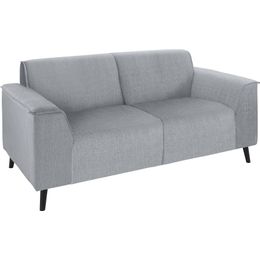 2-Sitzer DOMO collection "Amora, inklusive komfortablem Federkern f&uuml;r mehr Sitzkomfort", silber, B:178cm H:81cm T:90cm, Struktur (100% Polyester);Struktur grob (100% Polyester);Luxus-Microfaser (100% Polyester), Sofas, Komfortsitzh&ouml;he 47 cm, Fu&szlig;h&ouml;he passend f&uuml;r g&auml;ngige Saugroboter