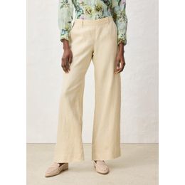 bonprix Leinenhose mit weitem Bein, beige, Gr.50, bequeme Leinenhose mit modernen weitem Bein, aus Leinen
