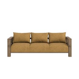 Sofa Karup Design "Bare Sofa, Schlafsofa mit Boxspring, 3-Sitzer, Couch, Bettfunktion", carob braun, golden ochre, B:225cm H:82cm T:94cm, Bezug: 100% Polyester. Kissenf&uuml;lling: Schaumstoffgranulat, Sofas, Boxspring-Matratze mit Sprungfedern, 3 R&uuml;ckenkissen, Made in Europe