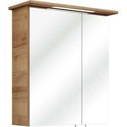 Spiegelschrank SAPHIR "Quickset 318, mit zwei Spiegelt&uuml;ren, 60cm breit", riviera eiche quer nachbildung, B:60cm H:72cm T:20cm, Holzwerkstoff, Schr&auml;nke, Spiegelschrank