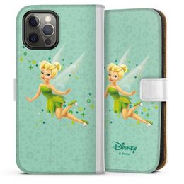 DeinDesign iPhone 12 Pro Max Handy Klapph&uuml;lle Handyh&uuml;lle aus Kunst Leder wei&szlig; Flip Case Official Licensed Product Disney Tinkerbells Sideflip mit Lasche