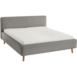 Meise M&ouml;bel Polsterbett MEISE.M&Ouml;BEL "Mattis", grau (ash), B:181cm H:105cm L:218cm, Bezug Bett: Struktur Gewebe (100% Polyester), Betten, Polsterbett, Topseller, wahlweise mit Bettkasten