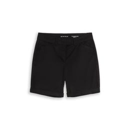 Tom Tailor Damen Chino Bermuda Shorts, schwarz, Uni, Gr. 36