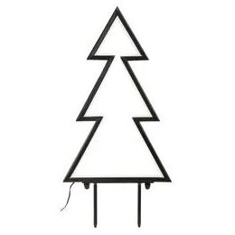 LED Baum Bonetti "Tanne", schwarz, B:25cm H:40cm, Leuchten, LED Baum, aus Kunststoff und Metall, Weihnachtsdeko aussen