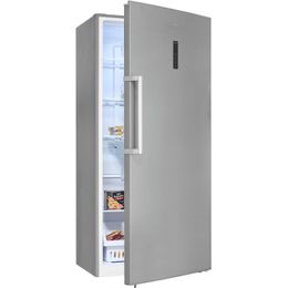 Exquisit Gefrierschrank "GS600-NF-H-040E inoxlook", Energieeffizienz: E (A-G), silberfarben, B:84cm H:189cm T:75cm, Gefrierschr&auml;nke