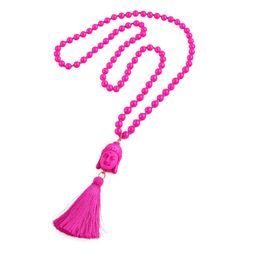 Lange Kette "Nepal", Damen, Gr. onesize, Glas, pink, Collezione Alessandro, Basic, Halsketten, mit echten Glasperlen