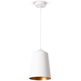 Paco Home Deckenleuchte "Jackson", wei&szlig;, 1, &Oslash; 19,5cm H: 28,5cm, Leuchten, Wohnzimmer Aluminium Pulverbeschichtet Industrial Design E27, Pendellampe Esszimmerlampe Pendelleuchte