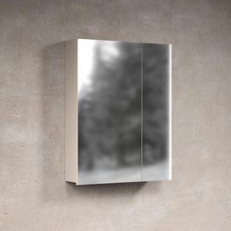 Spiegelschrank Welltime "Isera", spiegelglas, kaschmir, B:60cm H:77cm T:17cm, Glas, Holzwerkstoff, Schr&auml;nke, Spiegelschrank, Spiegelschrank mit 2 T&uuml;ren und 2 Einlegeb&ouml;den &ndash; (B/T/H) 60/17/77 cm