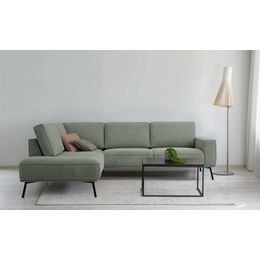 Ecksofa OTTO HOME "Vosby", gr&uuml;n, B:260cm H:85cm T:208cm, 90% polyester, 10% nylon, Sofas, Ecksofa, 260 cm, Chenille, mit dekorativer Kedernaht, Wellenunterfederung