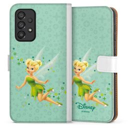 DeinDesign Galaxy A33 5G Handy Klapph&uuml;lle Handyh&uuml;lle aus Kunst Leder wei&szlig; Flip Case Official Licensed Product Disney Tinkerbells Sideflip mit Lasche