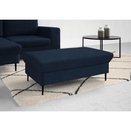 Sitzhocker DOMO collection "Modica", blau (marine), B:99cm H:42cm T:65cm, Hocker, Sitzhocker, Auch in Cord, Fu&szlig;h&ouml;he passend f&uuml;r g&auml;ngige Saugroboter