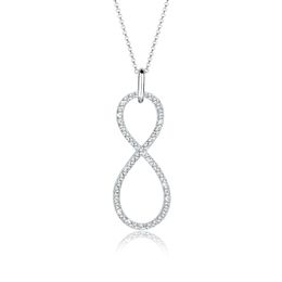Kette mit Anh&auml;nger Elli Premium "Infinity Wei&szlig; 925 Sterling Silber, mit Kristallen von Swarovski", silber, Halsketten, Damen, 70,mit Steinen, Silber 925 (Sterlingsilber), L: 70