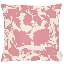 Dekokissen Apelt "7002", rose, bedruckt, B:40cm H:0,5cm L:40cm, Baumwolle, Polyester, Dekokissen_Sitzkissen_Kissenh&uuml;llen, Rei&szlig;verschluss