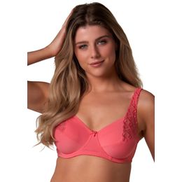 B&uuml;gel-BH ELBRINA, Damen, Gr. 75, Cup D, pink (bright pink), Spitze, Obermaterial: 85% Polyamid, 9% Elasthan, 6% Polyester, unifarben, comfort fit, BHs B&uuml;gel-BH, verstellbare Tr&auml;ger, ohne Schale, mit B&uuml;gel, mit Spitze, mit Schleife
