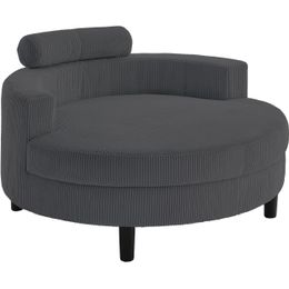 Loveseat "Ravi Sessel, B: 114 cm, Sitzh&ouml;he: 42 cm", grau (anthrazit), B:114cm H:83cm T:154cm, 100% PES, ATLANTIC HOME COLLECTION, Sessel, XXL- Sessel, mit Stauraumhocker, R&uuml;ckenst&uuml;tze & 4 Zierkissen, Topseller