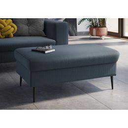 Sitzhocker DOMO collection "Modica", grau (grau, blau), B:99cm H:42cm T:65cm, Hocker, Sitzhocker, Auch in Cord, Fu&szlig;h&ouml;he passend f&uuml;r g&auml;ngige Saugroboter