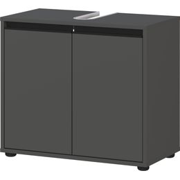 Waschbeckenunterschrank Germania "Lemont", grau (graphit), B:63cm H:55cm T:34cm, Holzwerkstoff, Schr&auml;nke, Waschbeckenunterschrank, mit Siphonausschnitt