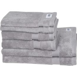 Sch&ouml;ner Wohnen Kollektion Handtuch Set "Cuddly", grau, 6 Stk., Frotteevelours, Frotteevelours, Obermaterial: 100% Baumwolle, SCH&Ouml;NER WOHNEN-KOLLEKTION, Handt&uuml;cher, schnell trocknende Airtouch-Qualit&auml;t