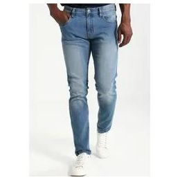 Regular-fit-Jeans INDICODE "INTony", Herren, Gr. 31, L&auml;nge 32, blau (dunkelblau), Denim/Jeans, Obermaterial: 98% Baumwolle, 2% Elasthan, Abriebeffekte, regular fit kn&ouml;chellang, Jeans