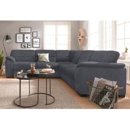Sit & More Ecksofa SIT & MORE "Montego", grau (anthrazit), B:255cm H:88cm T:225cm, Luxus-Microfaser (90% Polyester, 10% Polyamid);Struktur (100% Polyester);Luxus-Microfaser ALTARA NUBUCK (100% Polyester), Sofas, Ecksofa, wahlweise mit Bettfunktion und Schubkasten