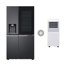 SidebySide K&uuml;hlschrank mit InstaView Door-in-Door&reg; (EEK E, 635L, 179cm hoch) GSXV91MCAE & Mobile Klimaanlage GSXV91MCAE.TF09001