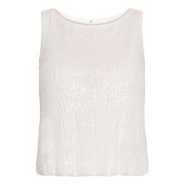 T-Shirt Vera Mont "Damen im Glitzer-Look", Damen, Gr. 34, rohwei&szlig;, Obermaterial: 93% Polyester, 7% Elasthan. Futter: 92% Polyamid, 8% Elasthan, festlich, figurumspielend normal, Rundhals, Shirts T-Shirt
