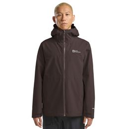 Funktionsjacke Jack Wolfskin "HIGHEST PEAK 3L JKT M", Herren, Gr. L (52), peat, Obermaterial: 100% Polyester. Futter: 100% Polyester, Jacken Funktionsjacke