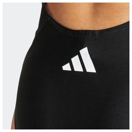 Badeanzug Adidas PERFORMANCE "3S MID SUIT", Damen, Gr. 32, N-Gr, schwarz-wei&szlig; (schwarz, wei&szlig;), Obermaterial: 78% Polyamid, 22% Elasthan, Badeanz&uuml;ge Badeanzug, sportlicher Schnitt, stretchiges, chlorresistentes Material