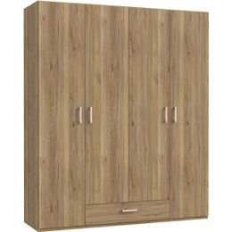 Kleiderschrank FORTE, eiche, B:177,5cm H:210,5cm T:54,2cm, Holzwerkstoff, Schr&auml;nke, Kleiderschrank, Dreht&uuml;renschrank, sehr viel Stauraum