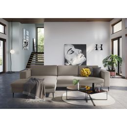 Ecksofa DOMO collection "Modica, zeitlos und elegant, L-Form", braun, B:329cm H:81cm T:173cm, Sofas, Ecksofa, Auch in Cord, Fu&szlig;h&ouml;he passend f&uuml;r g&auml;ngige Saugroboter